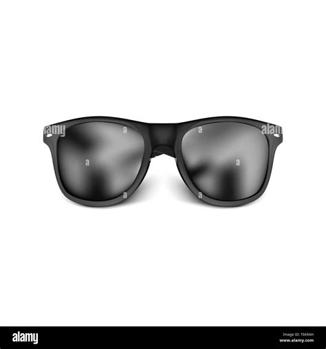 Realistic Black Sun Glasses Isolated On White Background Vector