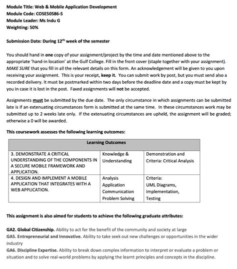 Solved Module Title Web And Mobile Application Development