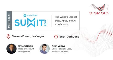 Snowflakesummit2023 Datacloud Dataengineering Dataandanalytics Cloud Snowflakesummit Sigmoid