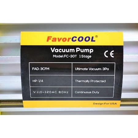 Favorcool 3.0CFM 1/4HP Air Vacuum Pump with Manifold Gauge Set for ...