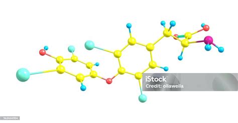Estructura Molecular De Levotiroxina Aislado En Blanco Foto De Stock Y