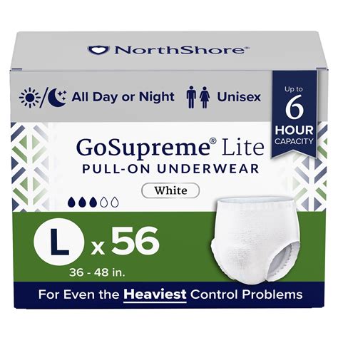 Northshore Gosupreme Lite Incontinence Underwear 6 Hour Pullup Style