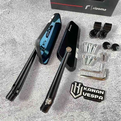 Jual Spion Circuit Rizoma Riderich CNC Black Silver Universal Vespa