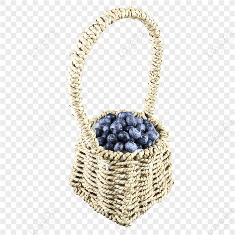 Bamboo Basket With Blueberries Several Fresh Bamboo Weaving Bamboo