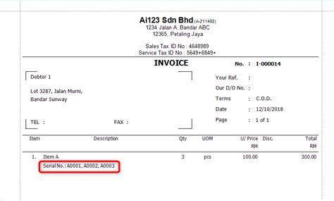 Troubleshooting Serial Numbers Are Not Shown In Detail In Invoice