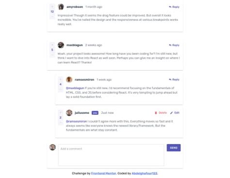 Frontend Mentor Interactive Comments Section With Reactmui Coding