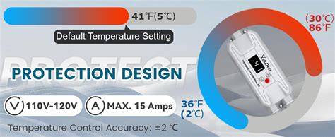 V YeloDeer Temperature Controller For In Pipe Heating Cable With Ft Power Cord Pipe