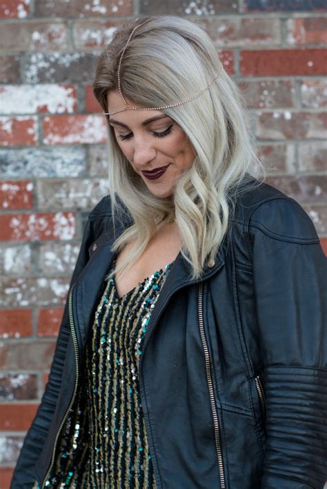 A Sequin Dress Leather Jacket For Take 5 Le Stylo Rouge