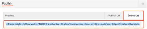 Publish And Embed Pages Help Zoho Creator