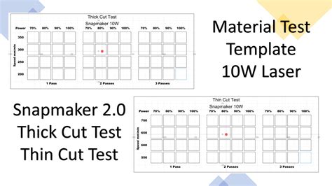 Thick Cut Test Laser Material Template Thin Cut Test Laser Printer