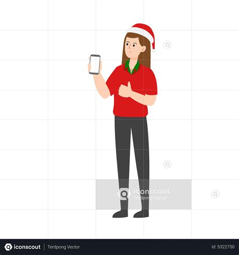 Saleswoman Showing Mobile Animated Illustration Download In Json