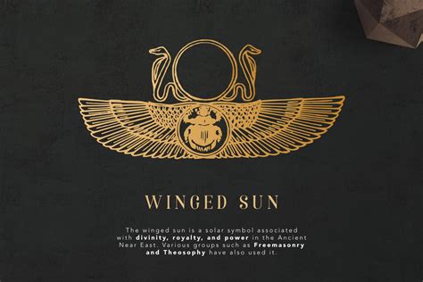 Winged Sun Disc Svg Sun With Wings Egyptian Outspread Falcon Wings