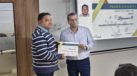 Awards And Recognitions Of Cy 2023 Awarded For Finishing No2 Revenue Grosser 2023 Srinivas