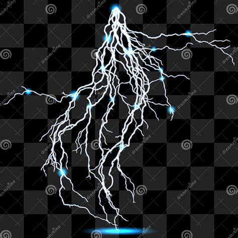 Realistic Lightnings With Transparency Stock Vector Illustration Of Spectacular Storm 71911964