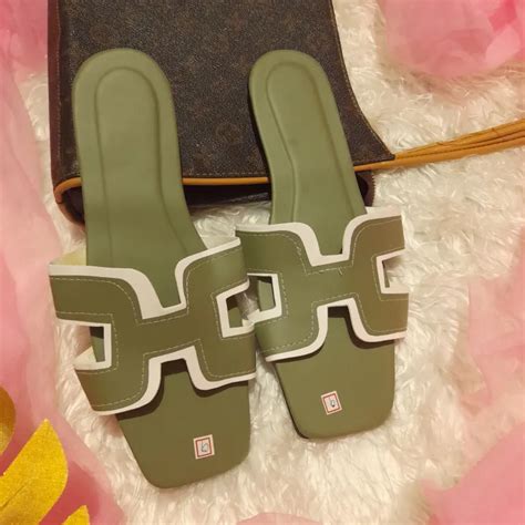 New Winter Design Korean Flat Herms Class A Slides Slip On Trendy Christmas Korean High Quality