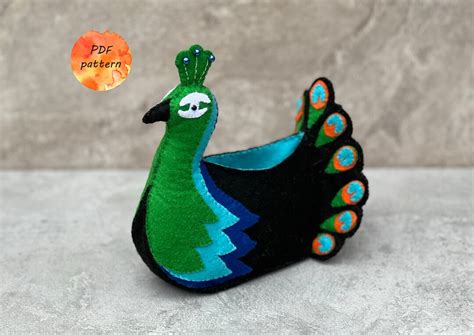 Felt Peacock Egg Cosy Sewing Pattern Pdf Folk Art Ornament T Etsy