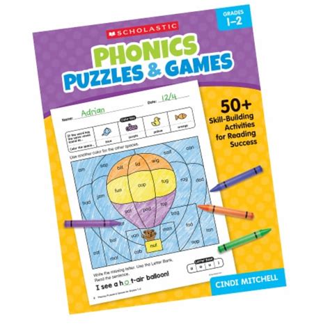 Scholastic Teaching Solutions Phonics Puzzles And Games Activity Book For