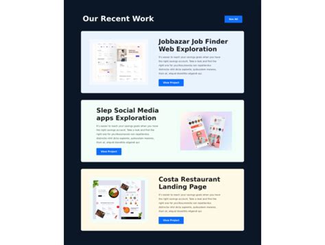 Portfolio Showcase With Heading Description And Cards That Contains Background Image Title