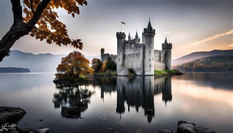 Gray Stone Castle Premium Ai Generated Image