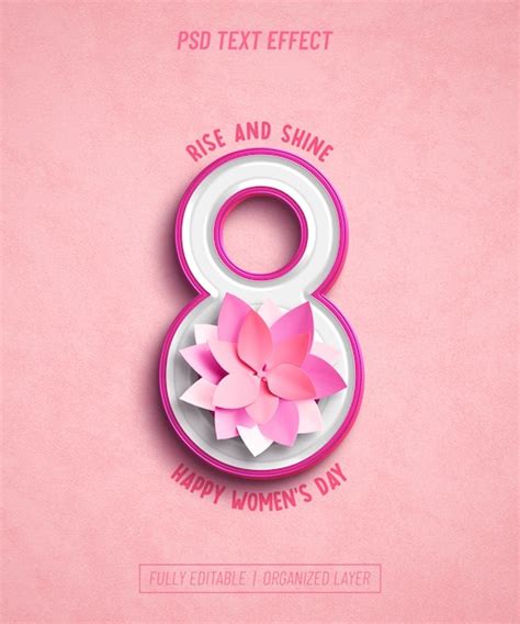 Premium Psd International Womens Day Text Effect