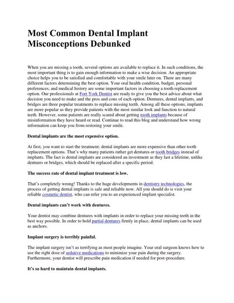 Ppt Most Common Dental Implant Misconceptions Debunked Powerpoint