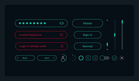 Sign In Process Ui Elements Kit Create Account Isolated Vector