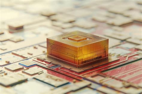 premium photo minimalist design of a microprocessor chip background