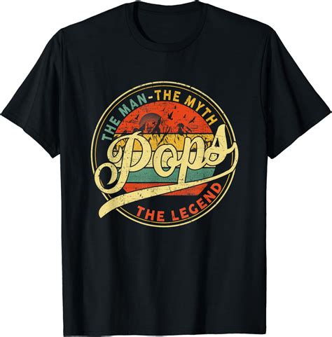 Vintage Pops Man Myth Legend Daddy Grandpa Fathers Day Men T Shirt