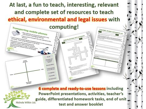 ethical environmental and legal issues complete unit gcse computer