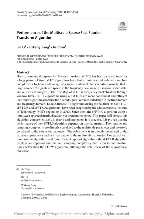 Performance Of The Multiscale Sparse Fast Fourier Transform Algorithm