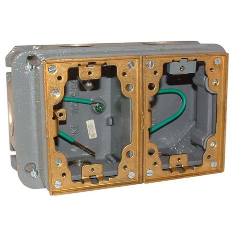RACO Gang Nickel Floor Box Kit With Recessed Duplex A TR Device And Adjustable Steel Box