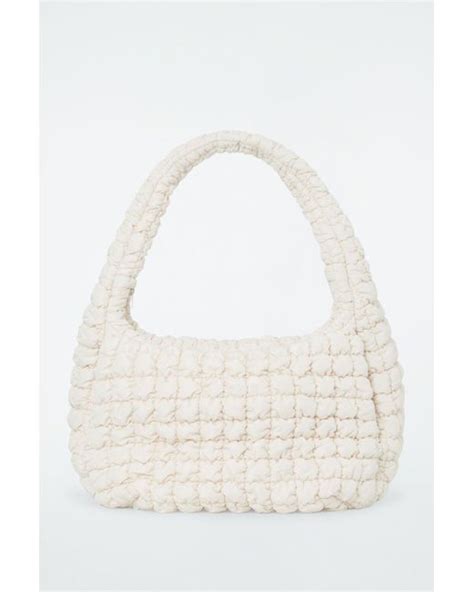 Cos Oversized Quilted Crossbody In White Lyst