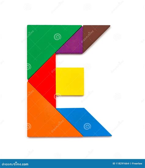 Tangram Shaped Like A Letter N On White Royalty Free Stock Image