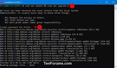 update and upgrade wsl distro packages in windows 10 tutorials