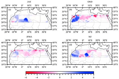 Spatial Mean Seasonal Precipitation Anomalies Averaged From Temporal