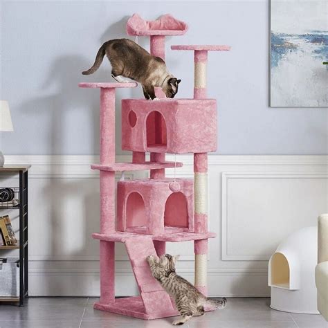 70 Multilevel Cat Tree Condo Cat Tower Pink