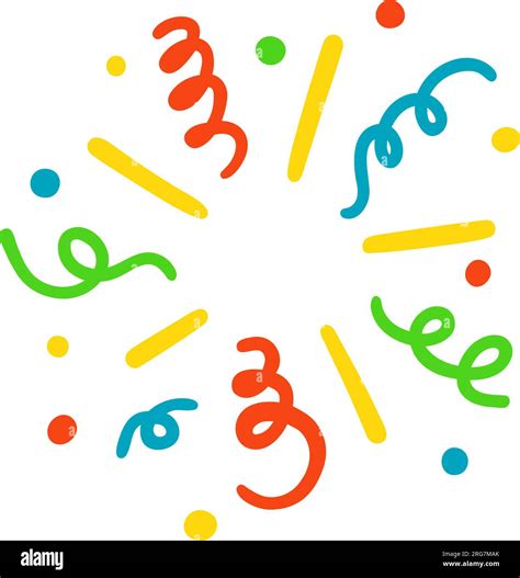 Popping Ribbon Confetti Exploding Party Popper Festive Firework Icon For Celebrating Christmas