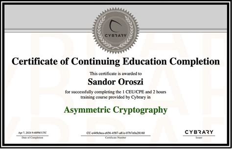 Sándor Oroszi On Linkedin Cybrary Cybersecurity Cryptography