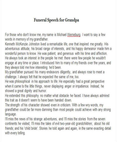 Funeral Speech Poem