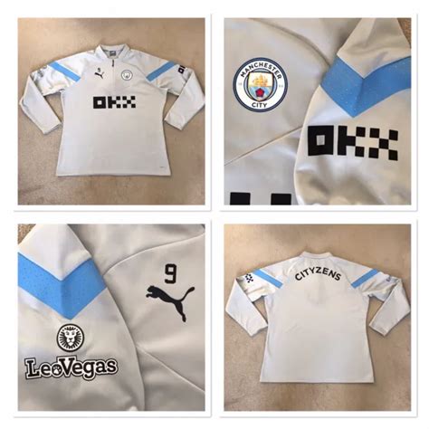 manchester city puma player issue worn pro warmcell drill jumper xl