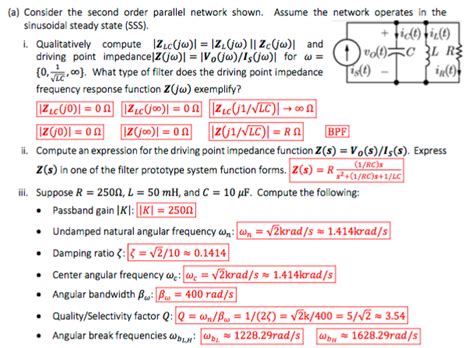solved consider the second order parallel network shown