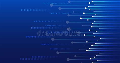 Abstract Digital Background With Binary Code And Connected Dots On A Blue Gradient Concept Of