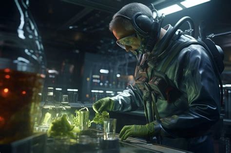Premium Photo A Scientist Conducting Experiments In A Generative Ai