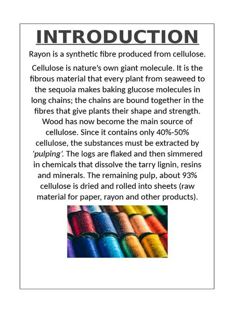 Chem Project Pdf Rayon Cellulose