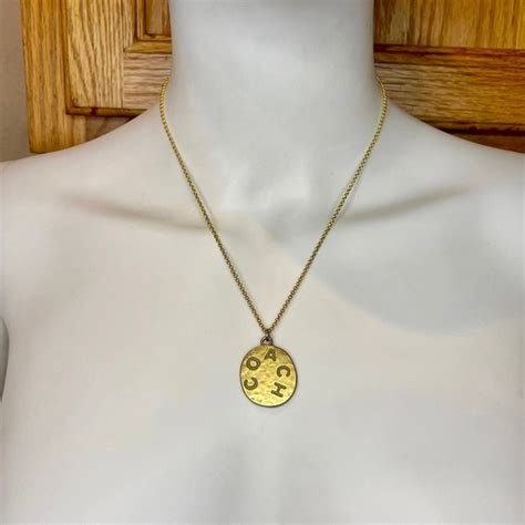 Coach Jewelry Coach Brushed Hammered Gold Pendant 8ksterling Silver
