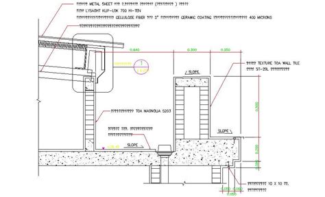 Drain Pipe Connection Section Details With Toa Wall Tile Texture
