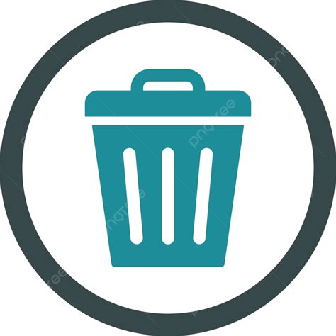 ícone Vetorial De Uma Lata De Lixo Azul Macia Arredondada Em Cores