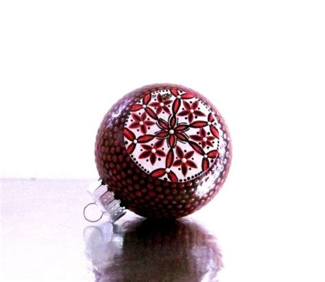 Red White And Black Glass Christmas Ornament Hand Painted Hand