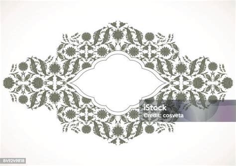 독특한 빈티지 개요 장식 화려한 패턴 디자인 서식 파일 벡터에 대 한 동부 모티브입니다 꽃 테두리 프레임입니다 저장 날짜 및 인사말 카드 청첩장 배너 포스터에 대 한 라인