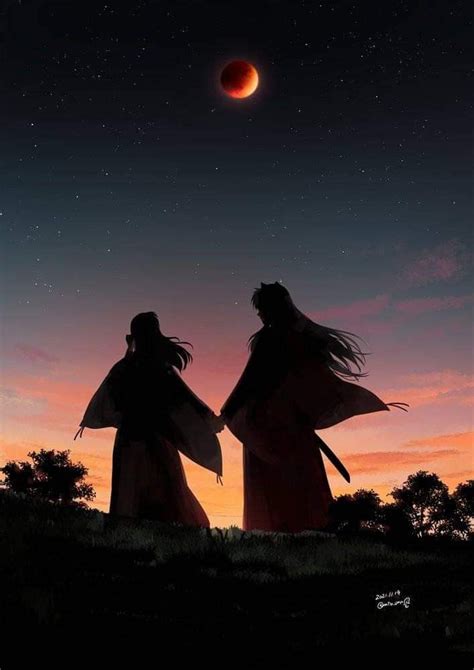 The Eclipse Inuyasha And Kikyo Anime Wallpaper Inuyasha